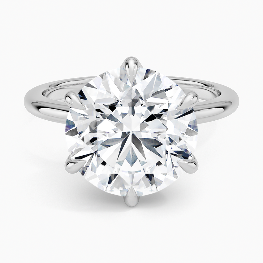 CAROL 5 Carat Round Brilliant Moissanite Ring in Sterling Silver ...